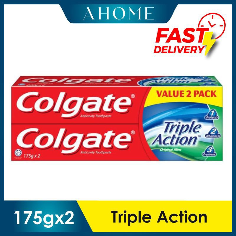 Colgate Triple Action Ubat Gigi Value 2 Pack Toothpaste (175gx2) | Shopee Malaysia