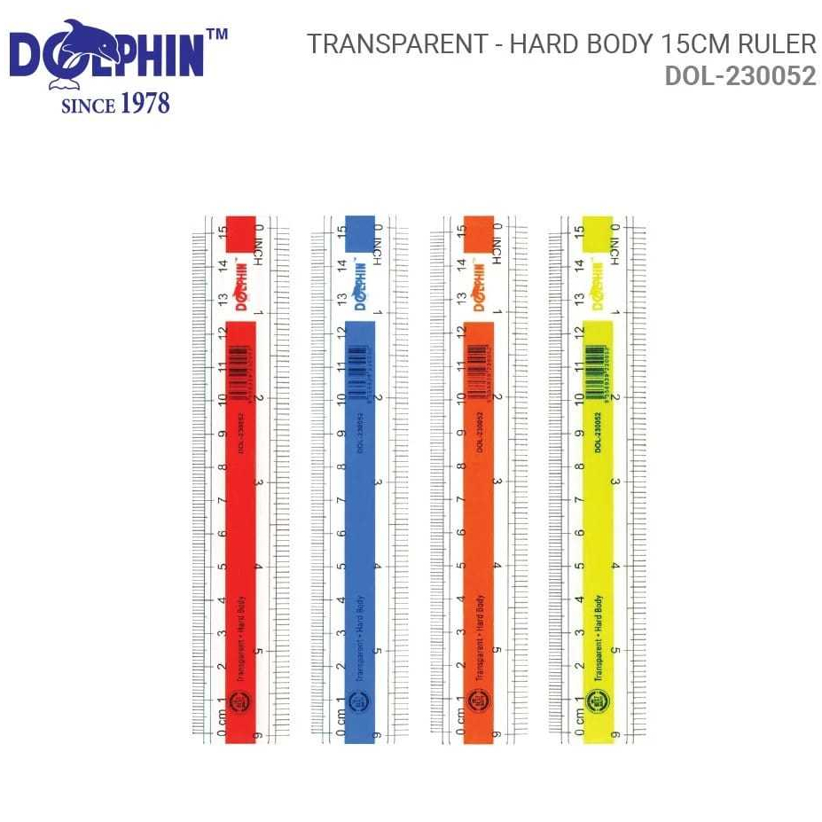DOLPHIN PLASTIC RULER TRANSPARENT HARD BODY STRAIGHT RULER DOL-230052 | Shopee Malaysia