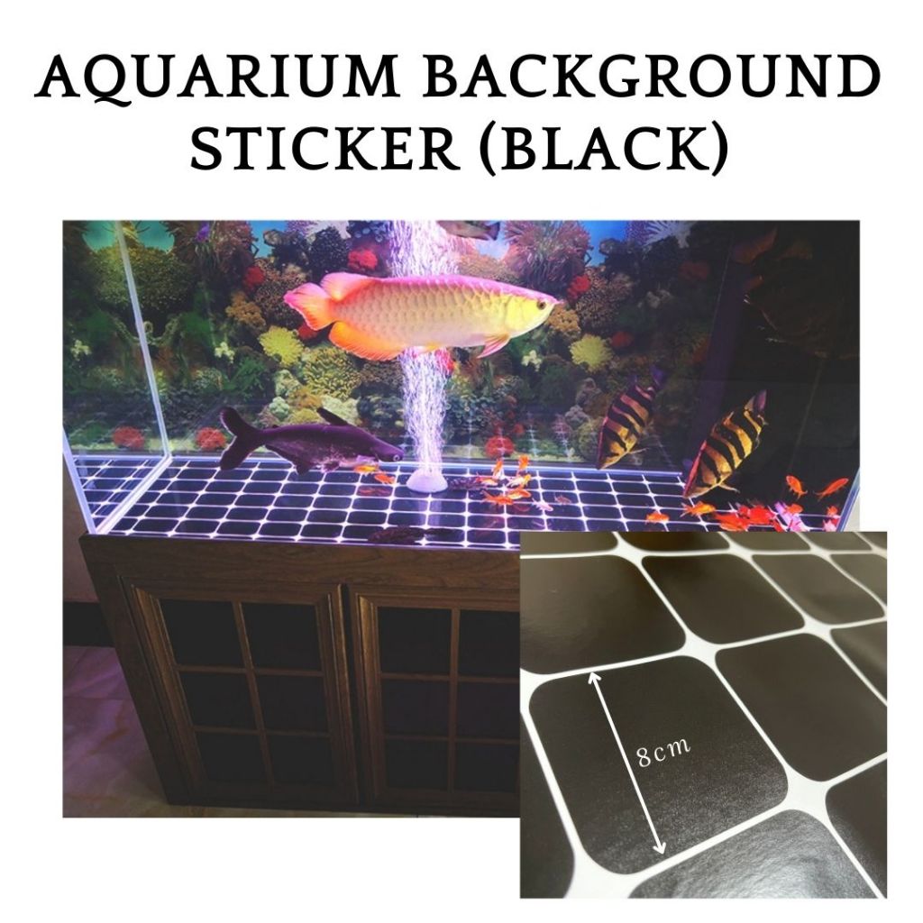 AQUARIUM BACKGROUND STICKER - Block Shape - (BLACK) - Aquarium ...