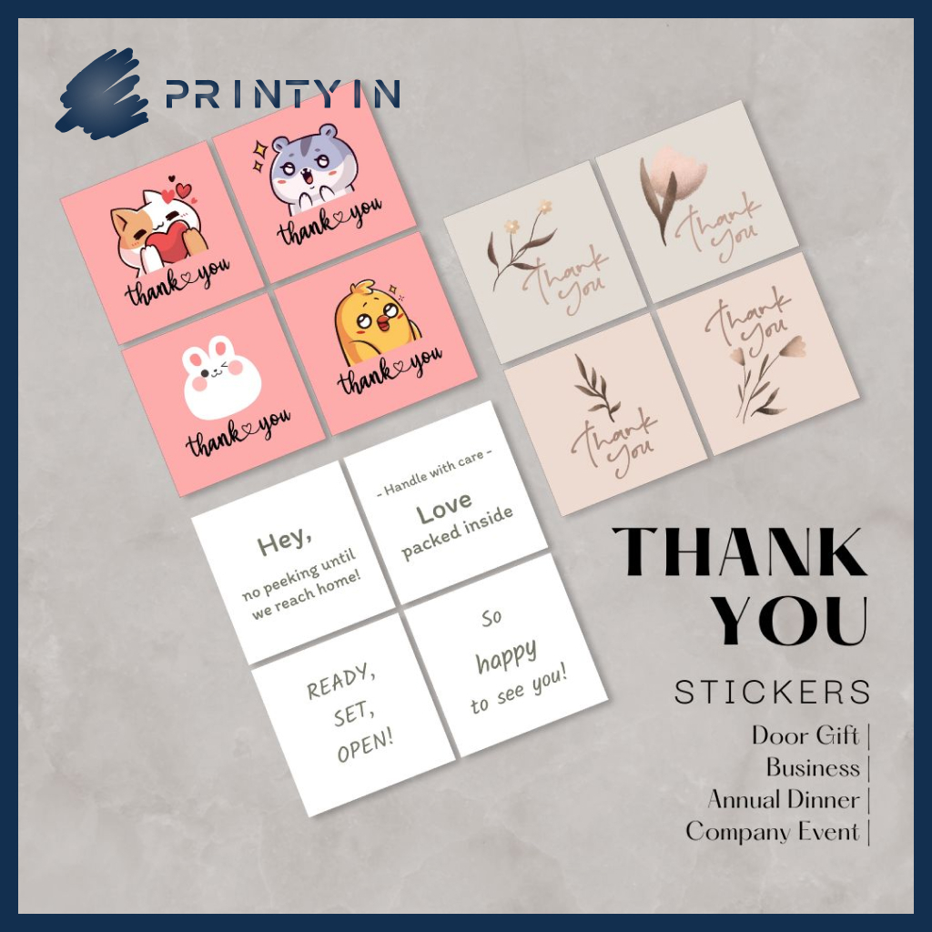 [THANK YOU] Door Gift Sticker | Stiker Terima Kasih | Goodie Box Seal ...