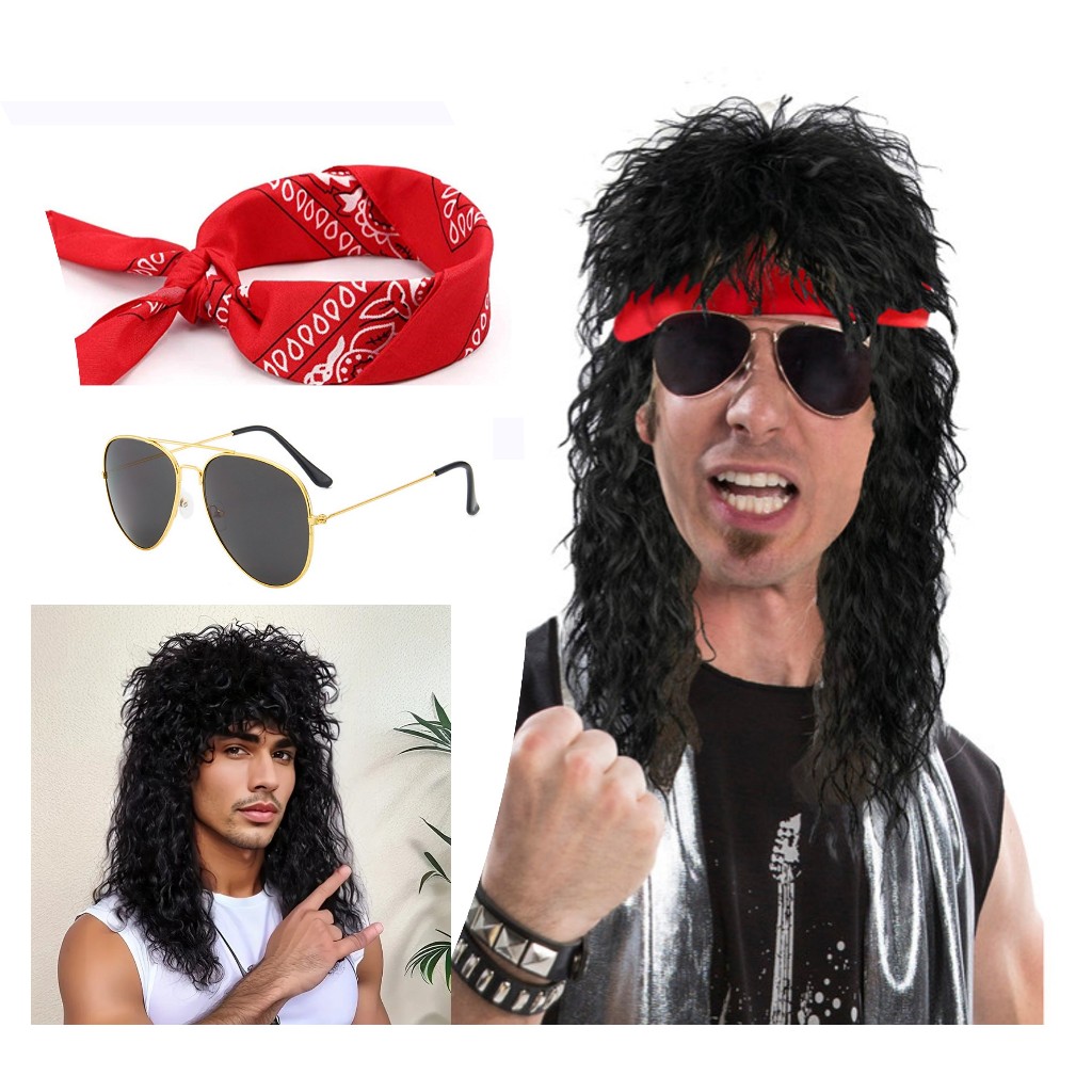 Malaysia stok rock wig rambut palsu rock afro wig mullet wig rambut ...