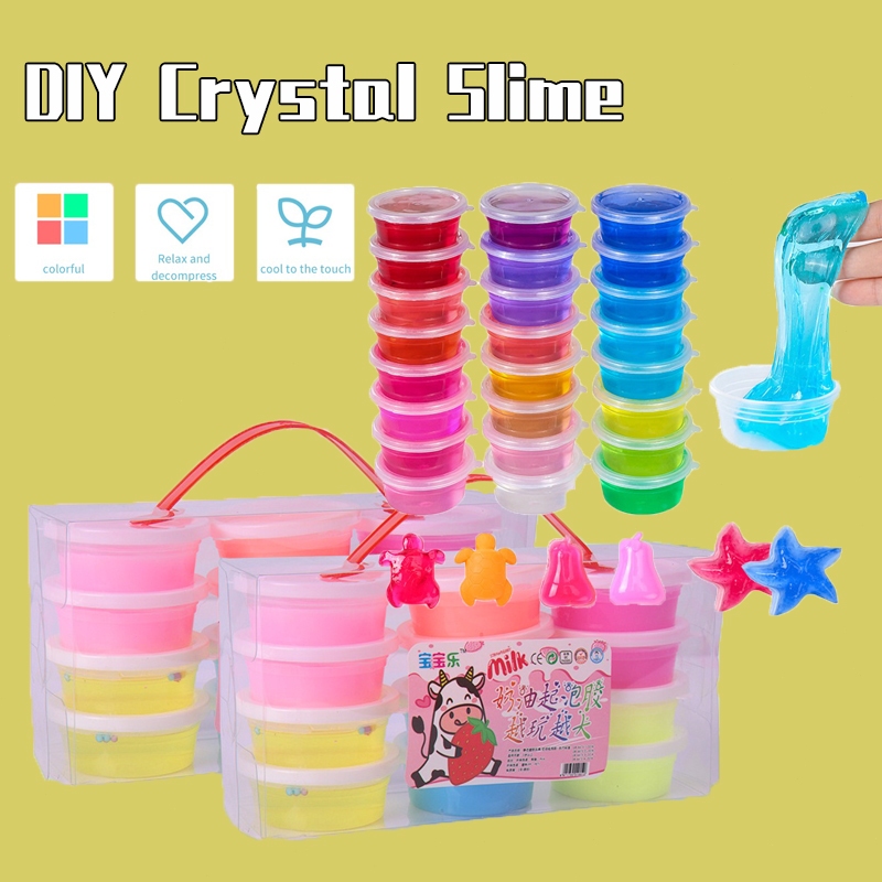 12 Cups/Set DIY Slime Crystal Slime Kids Toy Slime | Shopee Malaysia
