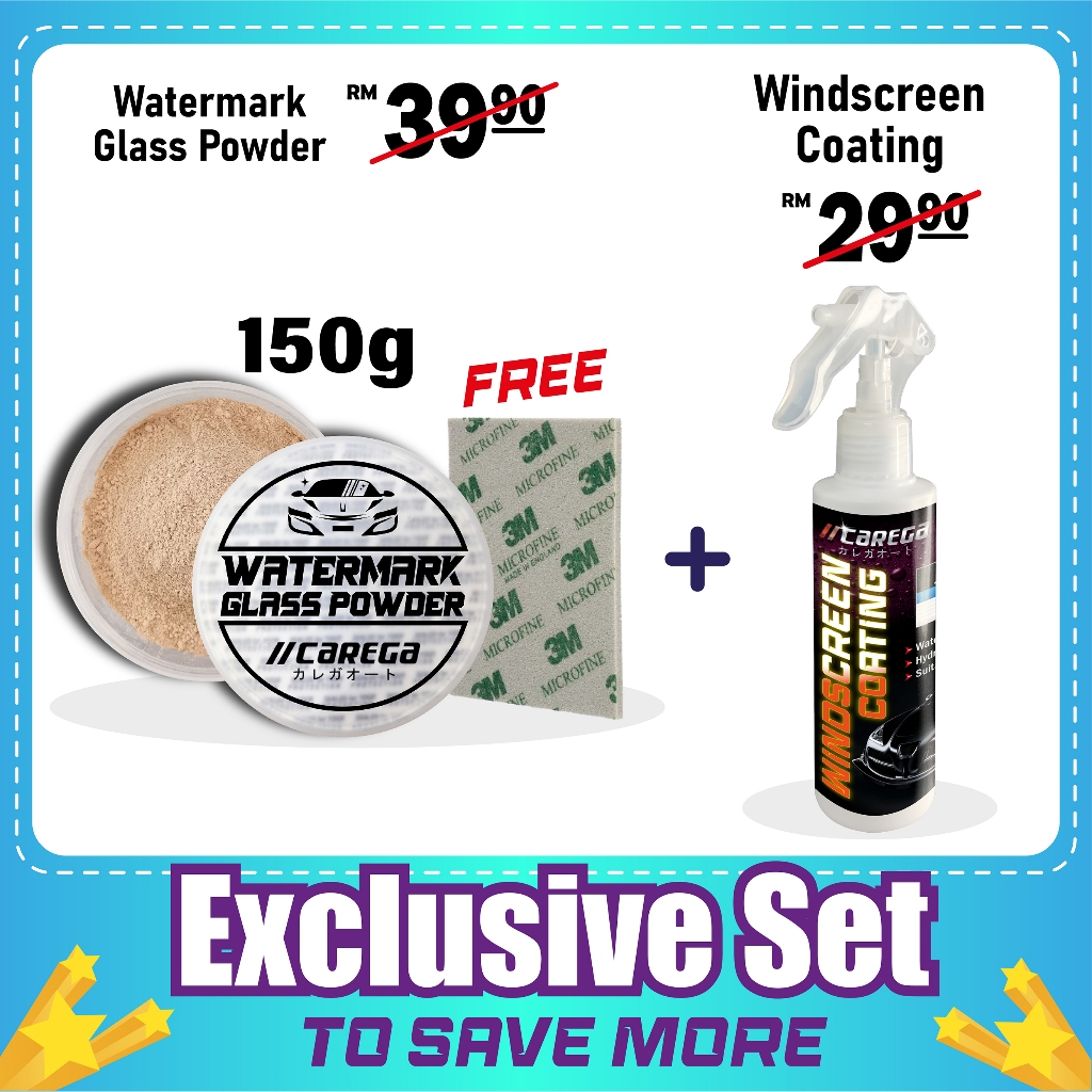 CAREGA Watermark Remover Powder Windscreen Glass Powder Polish ...
