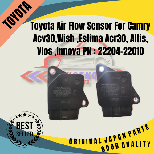 Toyota Air Flow Sensor For Camry Acv30,Wish ,Estima Acr30, Altis, Vios ,Innova PN : 22204-22010 ...