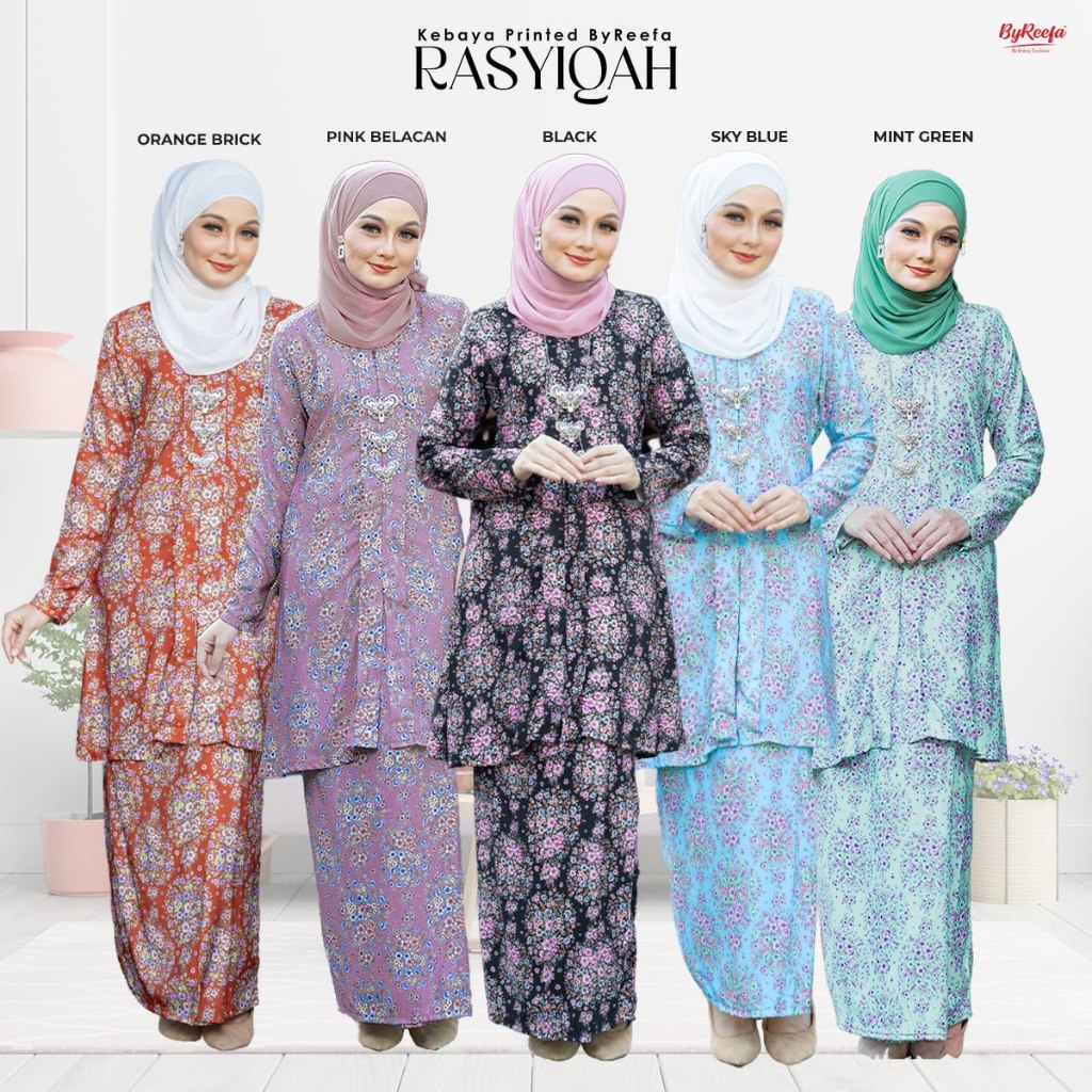 [Raya 2024] Kebaya Printed RASYIQAH ByReefa Collection | Material Flowy ...