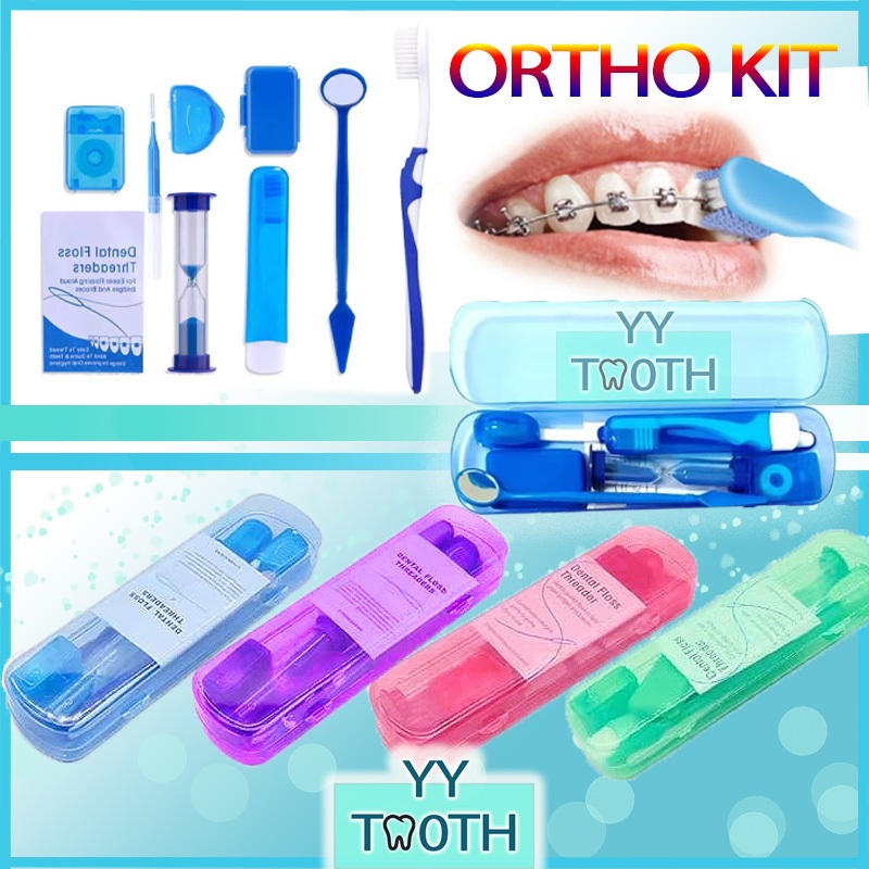 D12 set 8pcs/set Orthodontic cleaning set Travelling set Ortho kit Oral ...