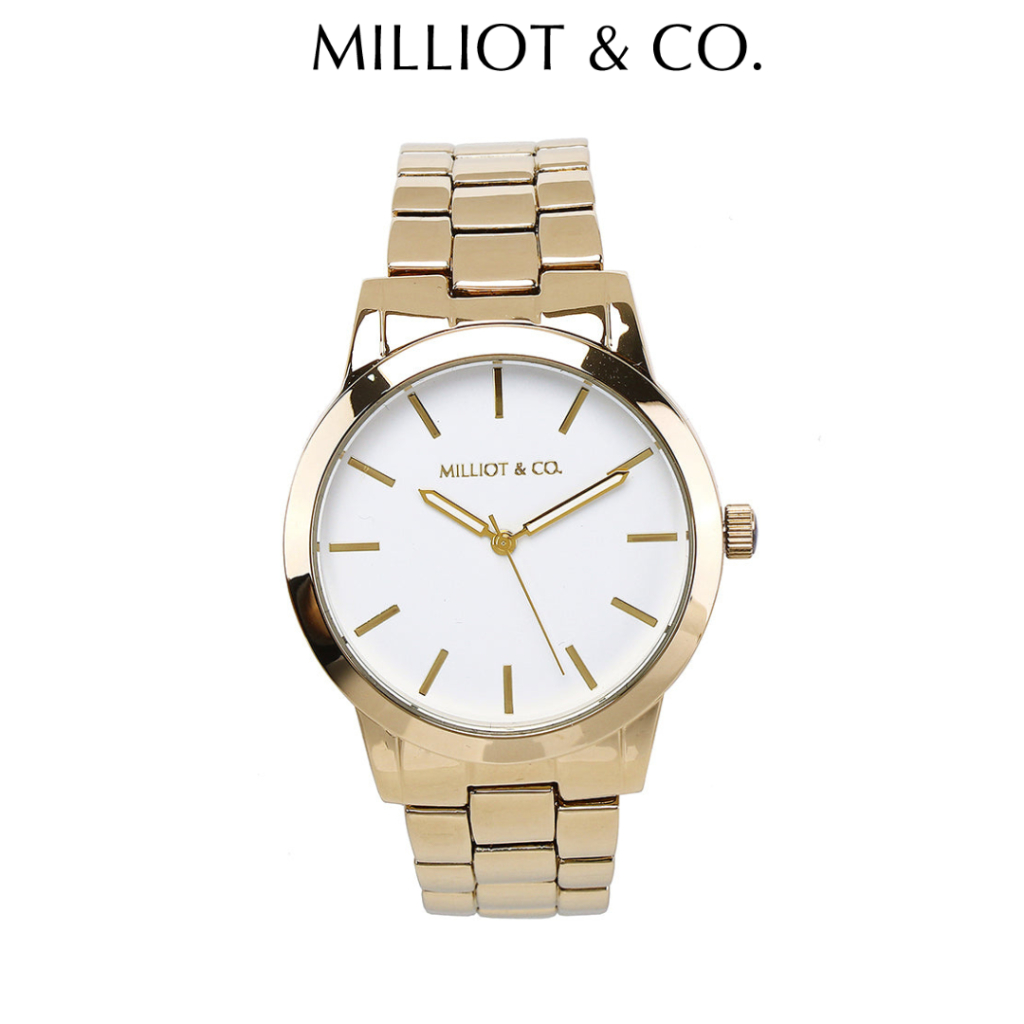 Milliot & Co Aaron Gold/ Silver Metal Watch | Shopee Malaysia