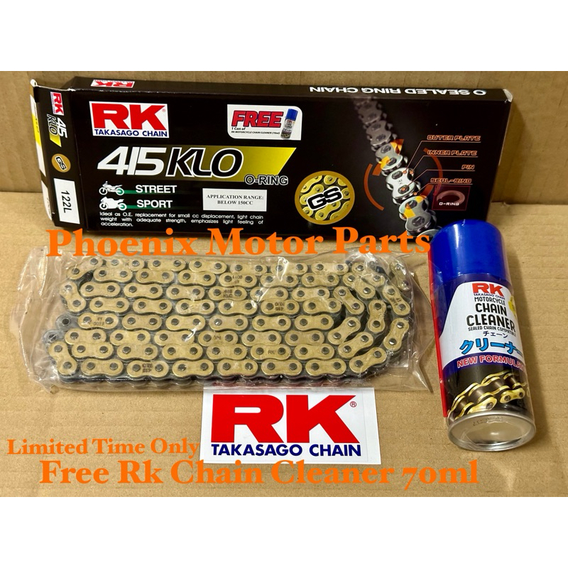 RK 415 KLO GS Gold O-Ring Chain 122L / 132L / 140L Original RK | Shopee ...