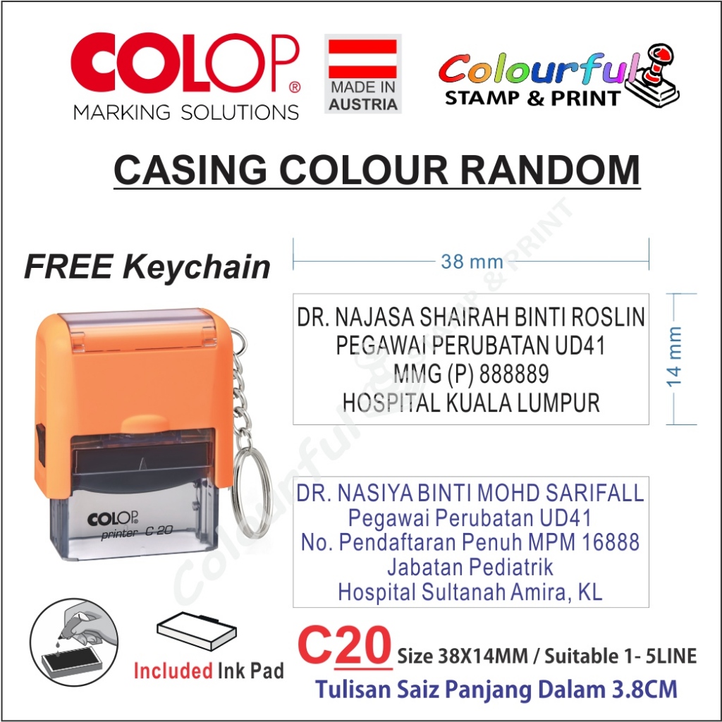 COLOP Printer Compact Self-Inking Custom Made Rubber Stamp(Hospital ...