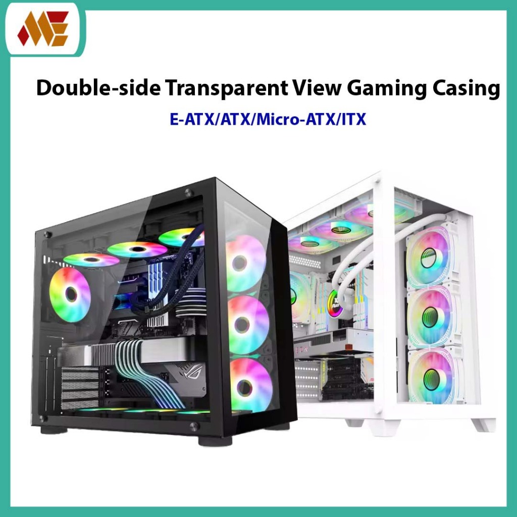 VIP EATX ATX Double side transparent view PC Gaming Case / Game Casing ...