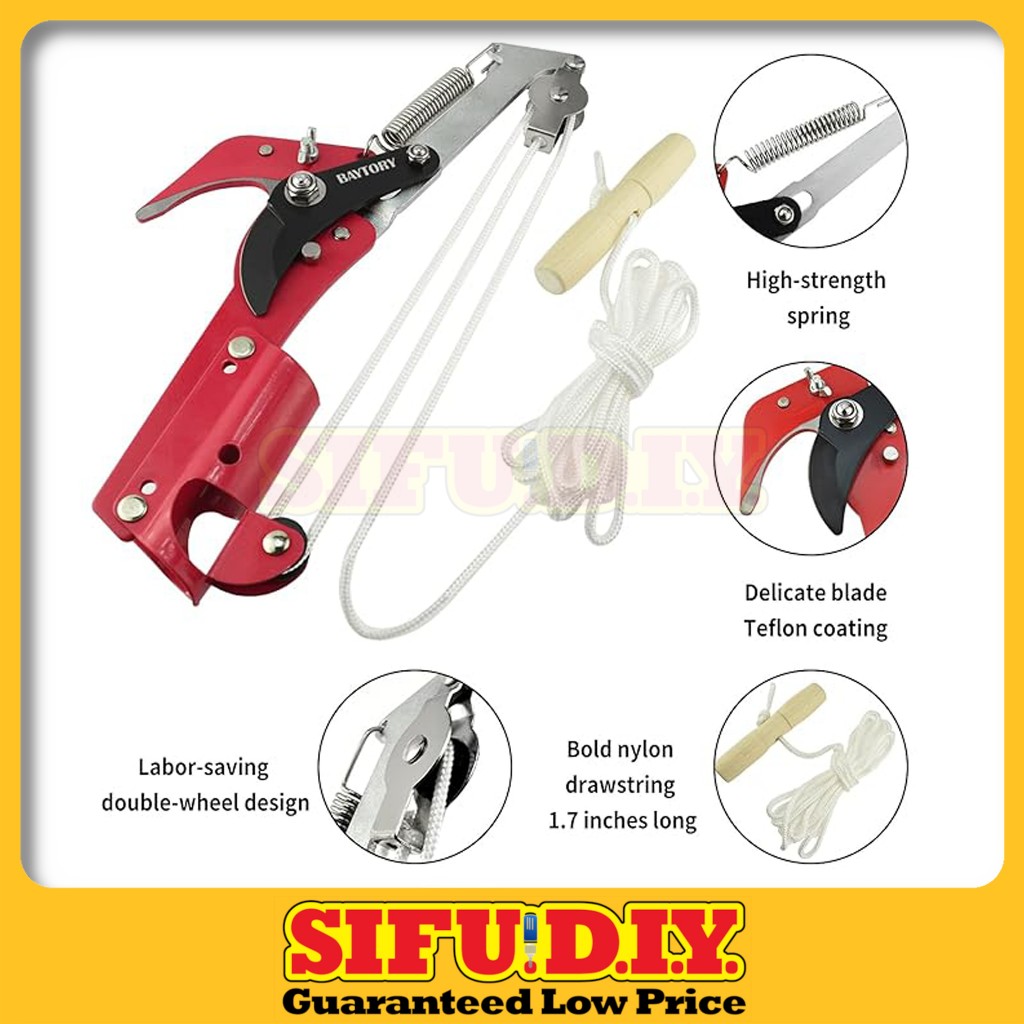 TREE PRUNER WITH ROPE TRIMMING TREE SAW CUTTER RAMBUTAN CUTTER FRUIT ...