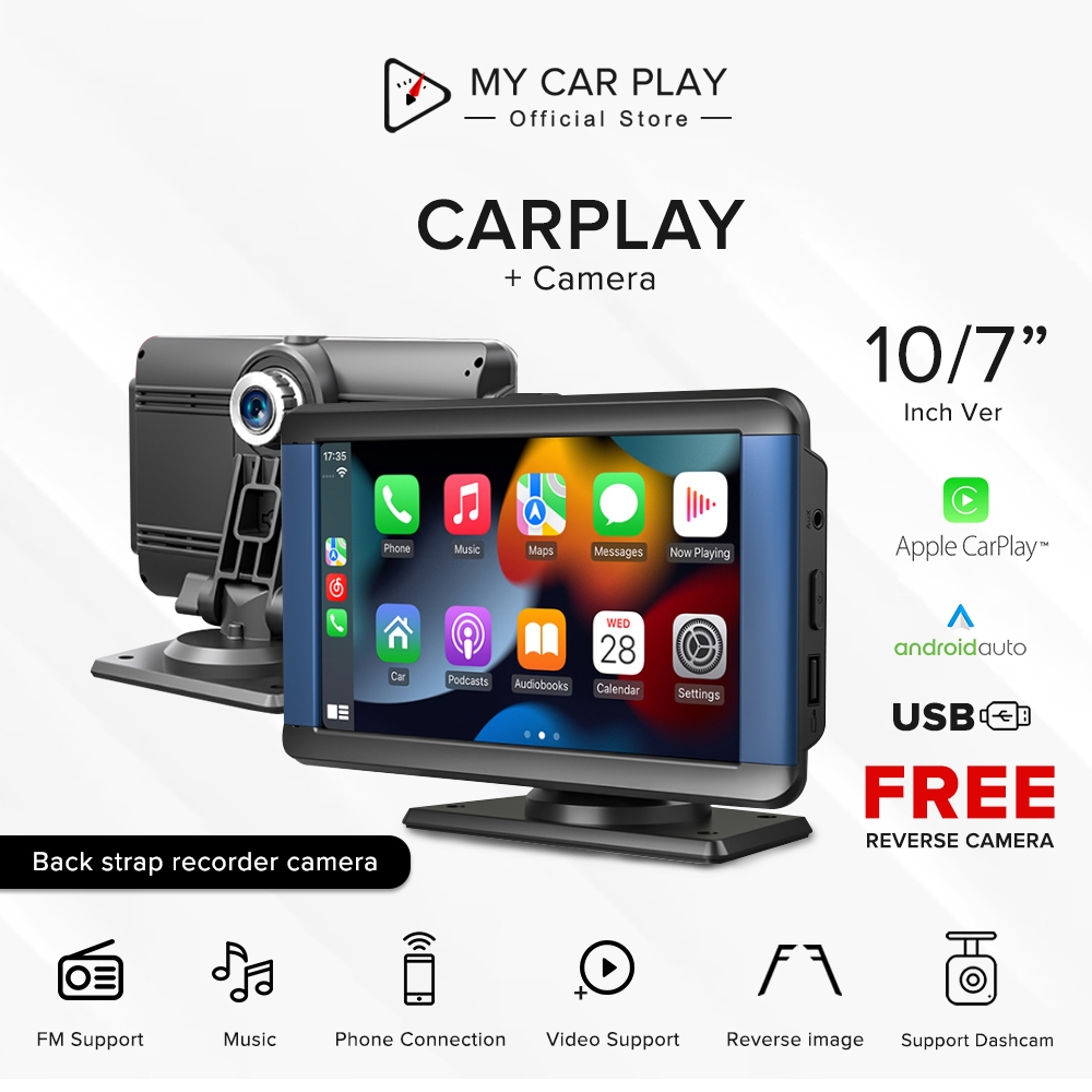 CarPlay AndroidAuto Dash Cam Car Player Mode 2in1 10" / 7" Full HD ...