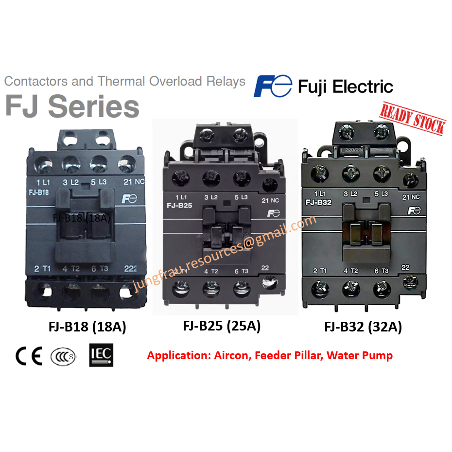 FUJI ELECTRIC Contactor (FJ-Series ) 240VAC AC3 (NEW Model) 18A 25A 32A ...