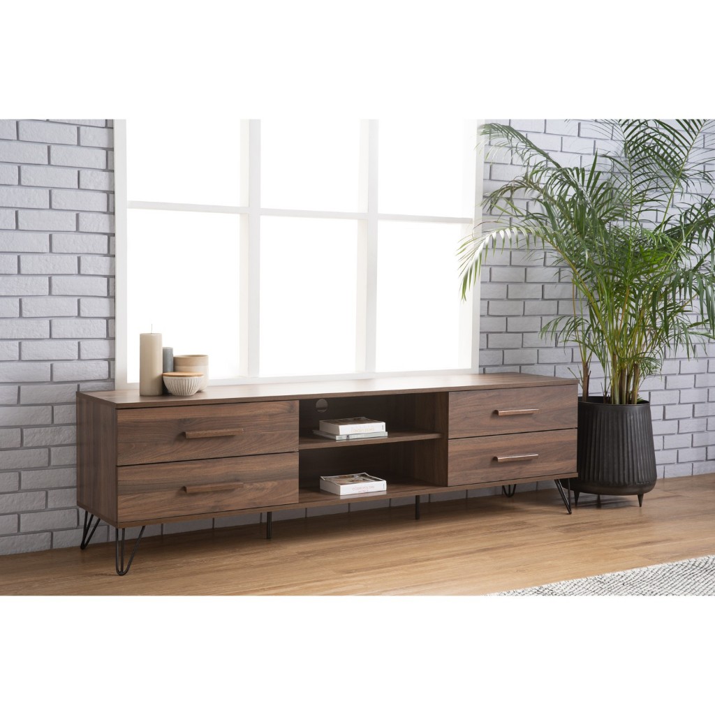 SAMOZ Walnut Meja TV TV Cabinet 6FT TV Rack TV Almari TV Murah TV Rak ...