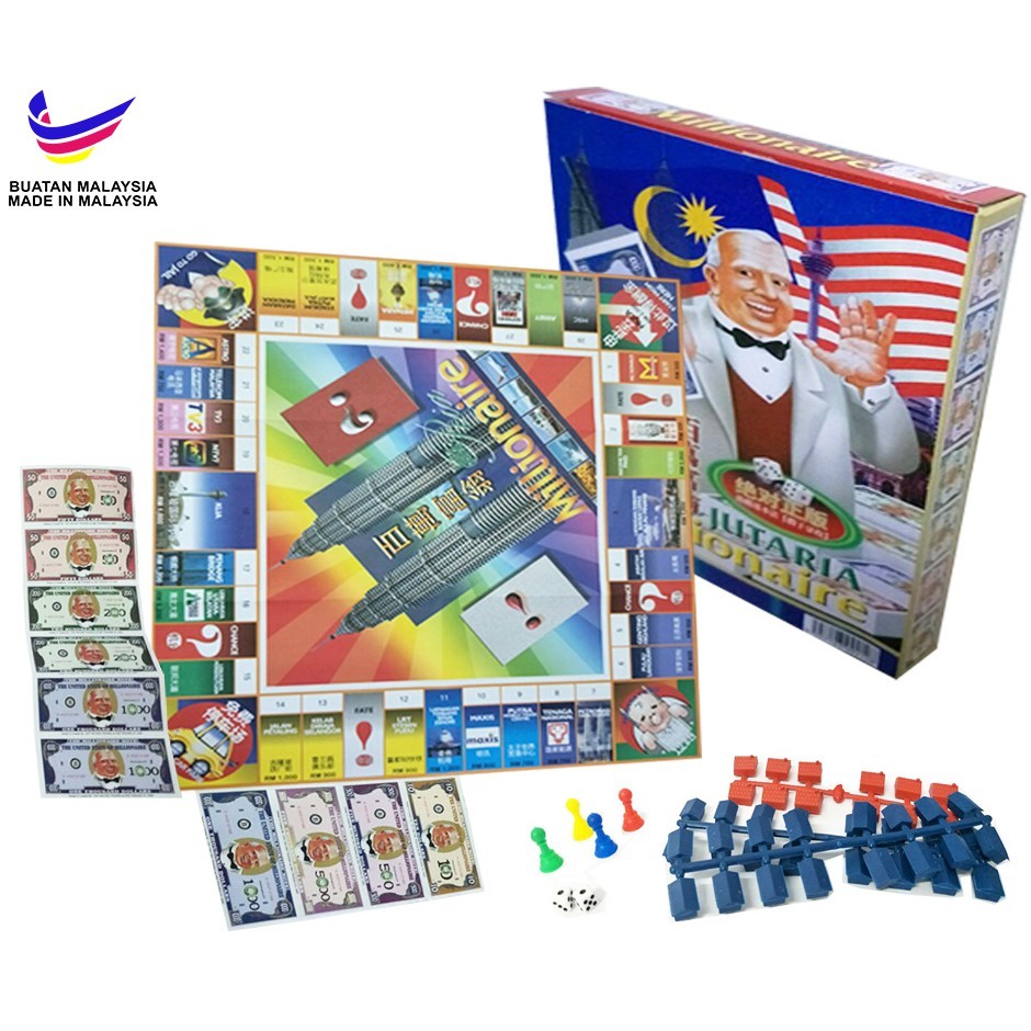 JUTARIA BOARD GAME MINI / PERMAINAN PAPAN MILLIONAIRE - PORTABLE SIZE ...