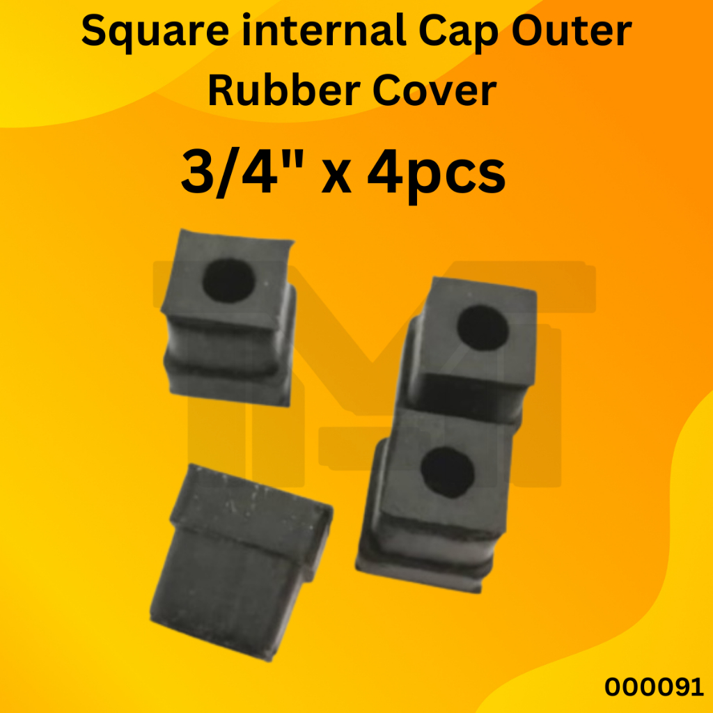 3/4" x 4pcs Square internal Cap Outer Rubber Cover / Getah Kaki Meja ...