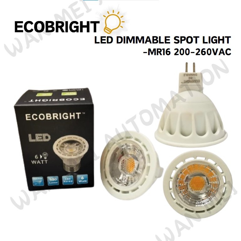 ECOBRIGHT 240V 6WATT DIMMABLE LED MR16 SPOT LIGHT (LED COLOR WARM WHITE ...