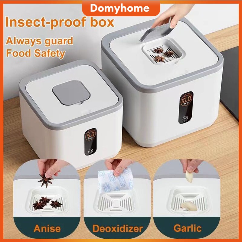 5/10 KG Kitchen Rice Storage Box Grains Bucket Moisture-proof Sealed ...