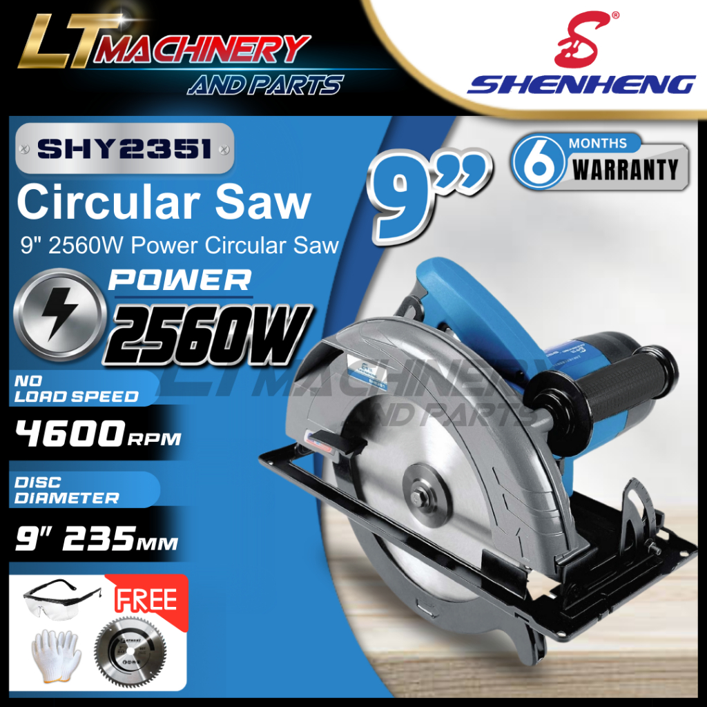 [ SHENHENG ] 9" Circular Saw SHY2351 9 Inch Circular Saw 2560W | 6 ...