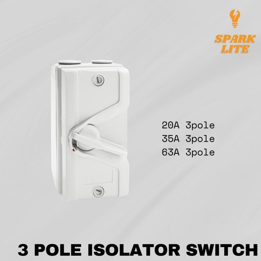 IP66 3 Pole (20A/35A/63A) Outdoor Weatherproof Surface Isolator (White) | Shopee Malaysia