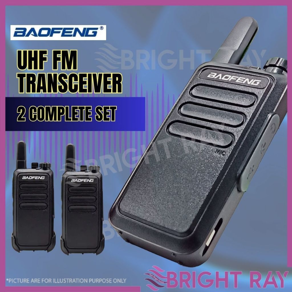 BAOFENG 2 SET Walkie Talkies UHF FM Rechargeable Long Range Two-Way ...