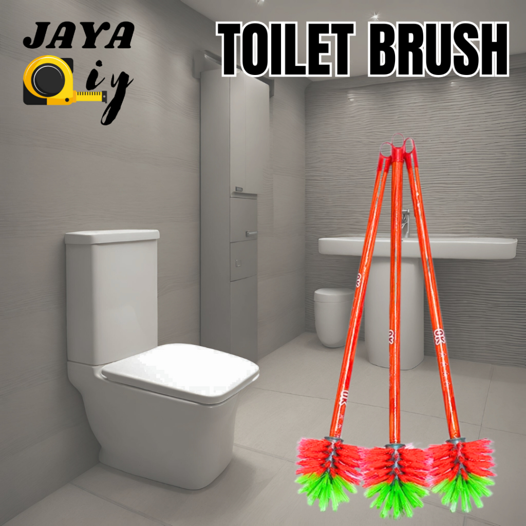 Nylon Round Head Toilet Cleaning Hard Brush Long Handle Berus Tandas ...