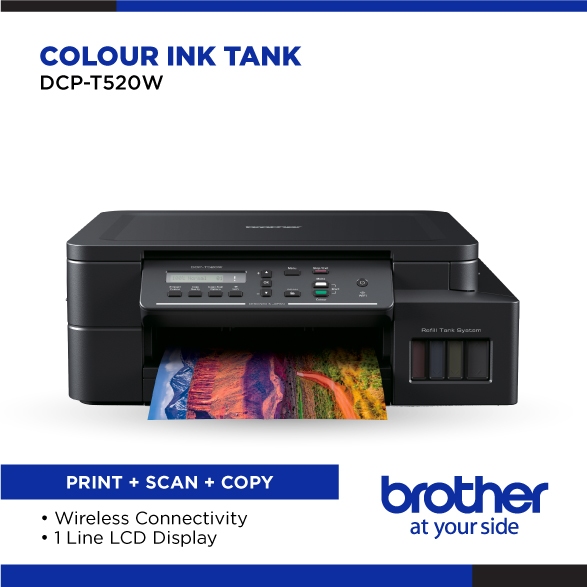 Brother DCP-T520W Ink Tank Printer | 3-in-1 multifunction printer with wireless and mobile ...
