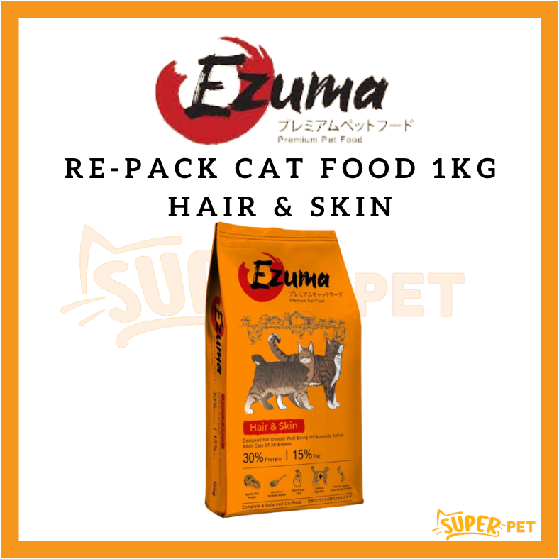 Ezuma Dry Cat Food Kibbles Original Repack 1kg Hair & Skin | Shopee ...
