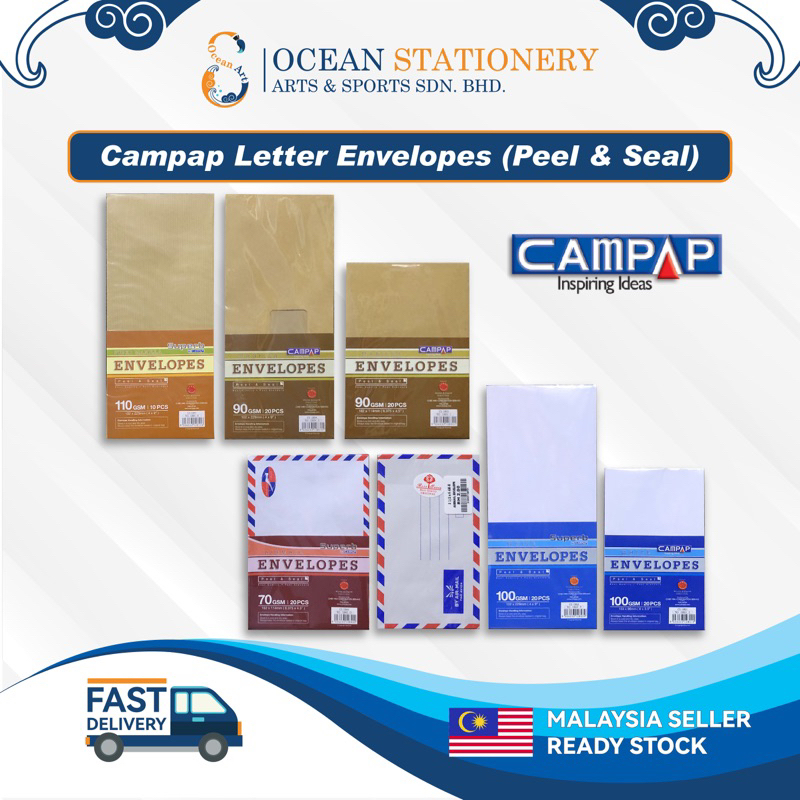 Campap Letter Envelopes Peel&Seal | Shopee Malaysia
