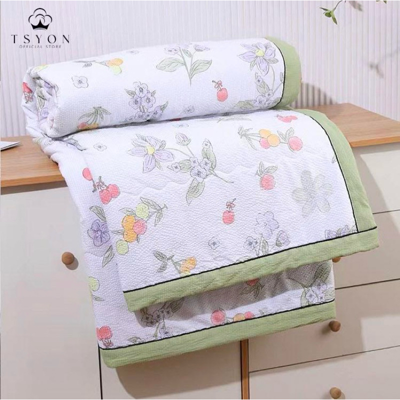 premium quality bubble cotton comforter quilt blanket selimut cool soft ...
