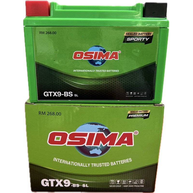 [100% ORIGINAL GUARANTEE] OSIMA GTX9-BS GREEN BATTER MOTORCYCLE ...