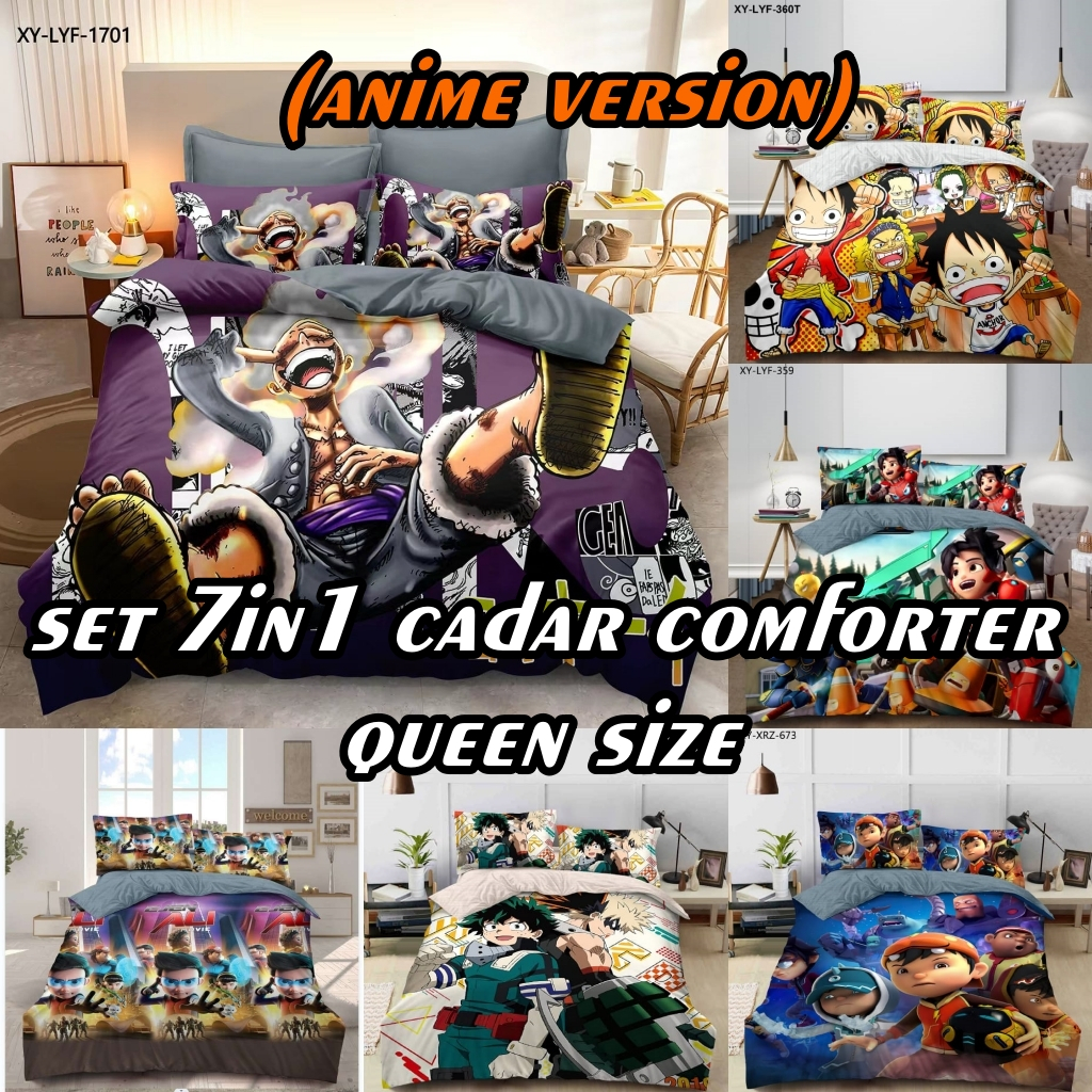 CORAK ANIME 7in1 Queen Cadar Comforter Gebu Premium CLASSY FABULOUS ...