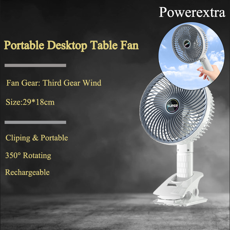 Mini Portable Fan Table Fan Desktop Fan Handheld fan Clip Rechargeable ...