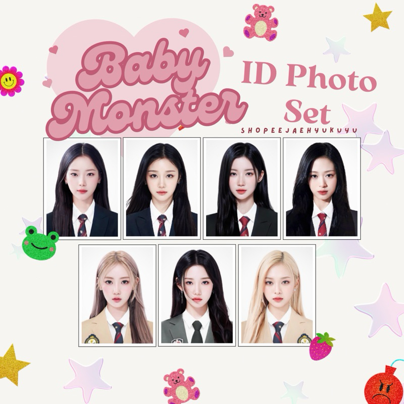 [NEW] BABYMONSTER BAEMON ID Photo Passport Set 7 Members School Uniform ...