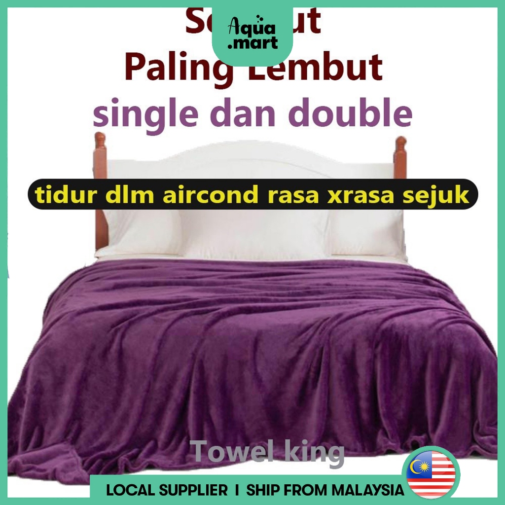 Selimut tebal sangat lembut warna gelap Super Soft and Comfort - Single ...