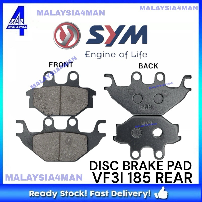 JLM REAR DISC BRAKE PAD SYM VF3I - SYM 185 T2-250i VF3I LE BREK PAD ...