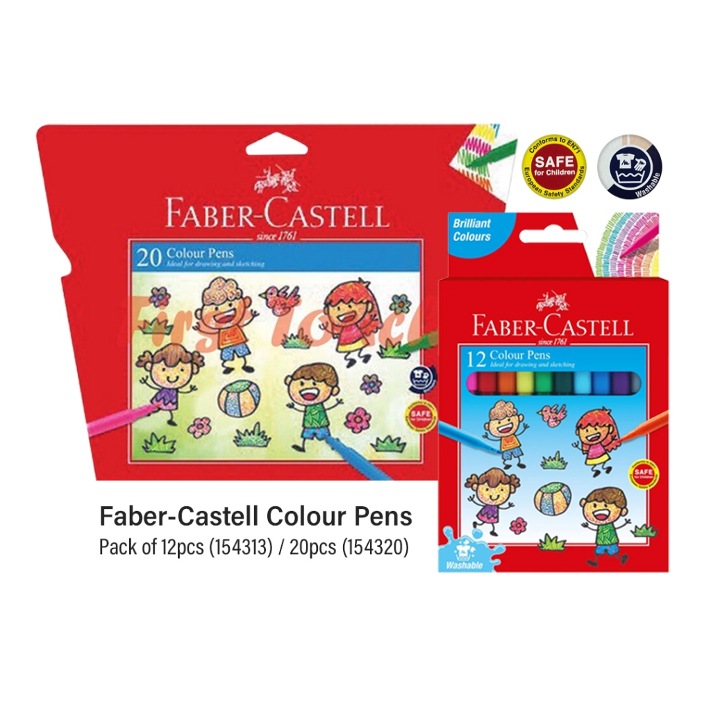 Faber-Castell Washable Colour Pens / Magic Pen - 12 Colours (154313 ...