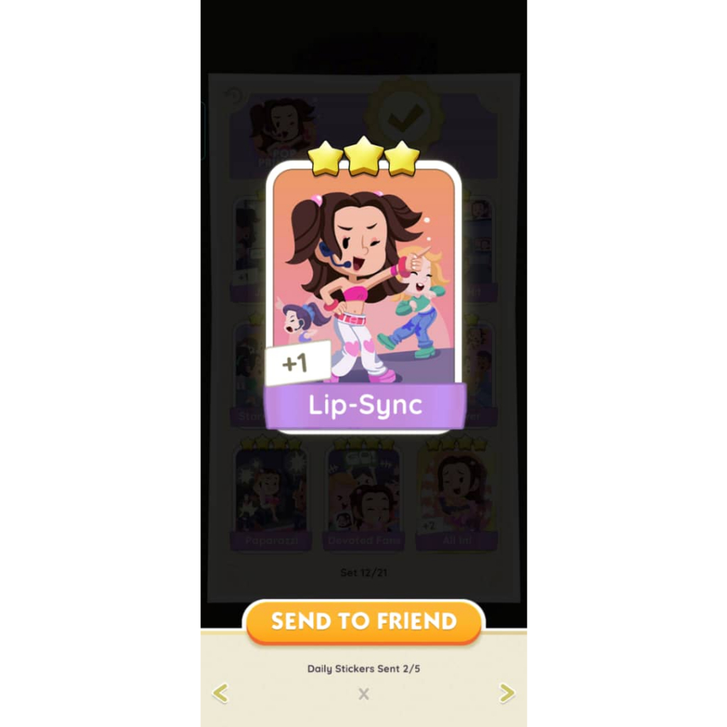 Lip-Sync 3Star Monopoly Stickers | Shopee Malaysia