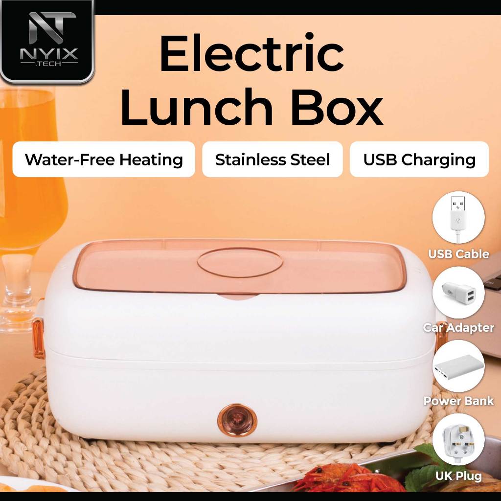 Electric Lunch Box USB Charging Bowl Rectangular Heat Soup Stainless ...