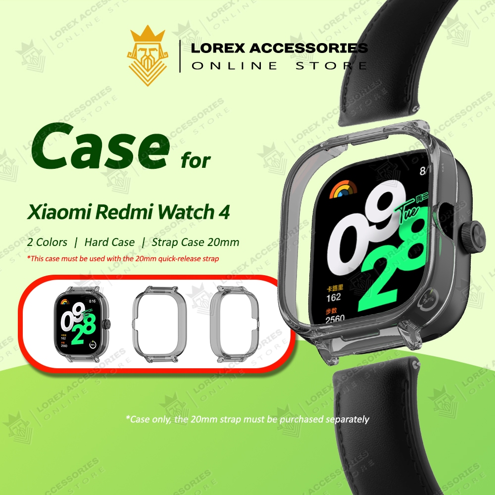 Case for Xiaomi Redmi Watch 4, Hard Strap Cover 20mm, Body Protector PC ...