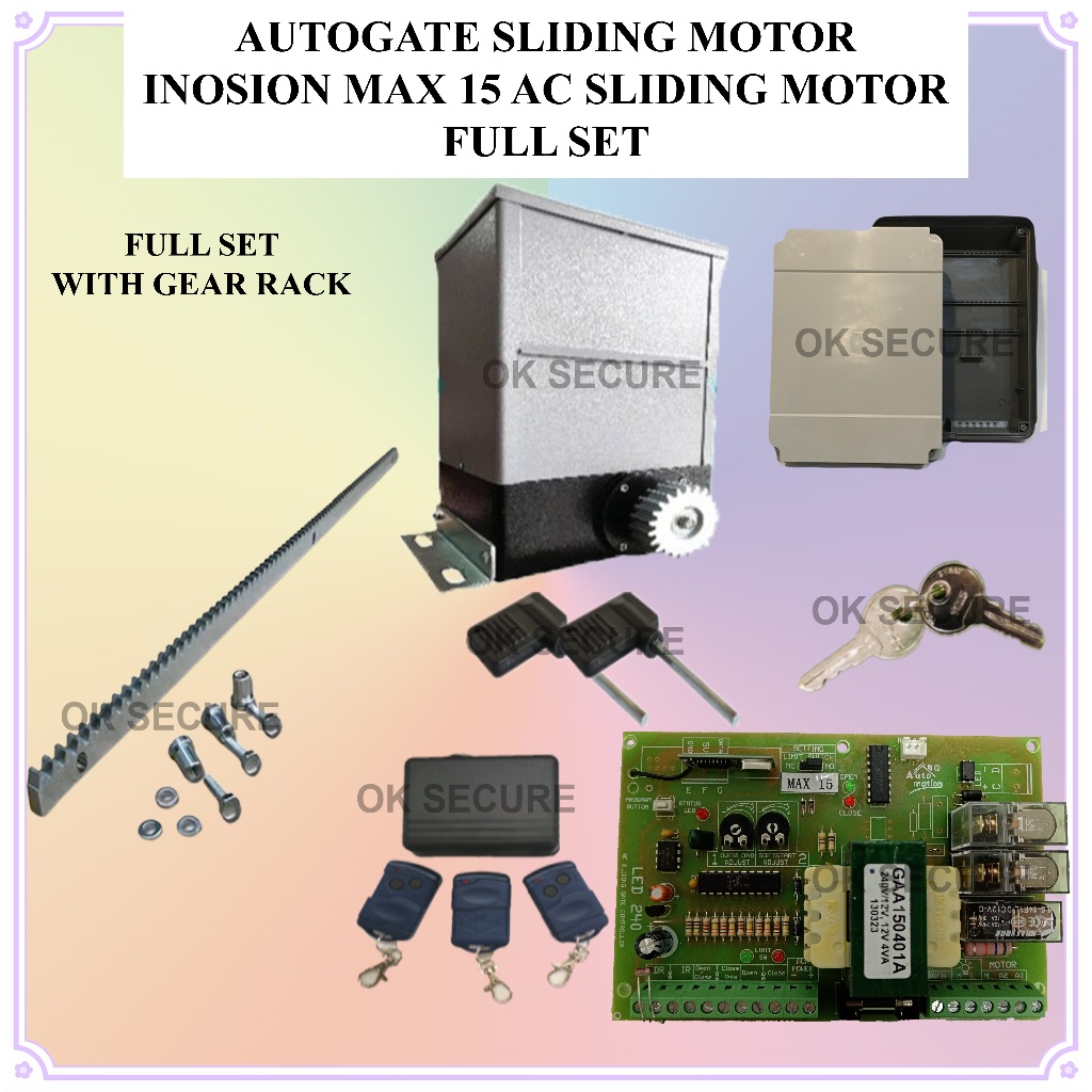 Autogate Sliding Motor- Inosion Max 15 AC Sliding Motor Full Set ...