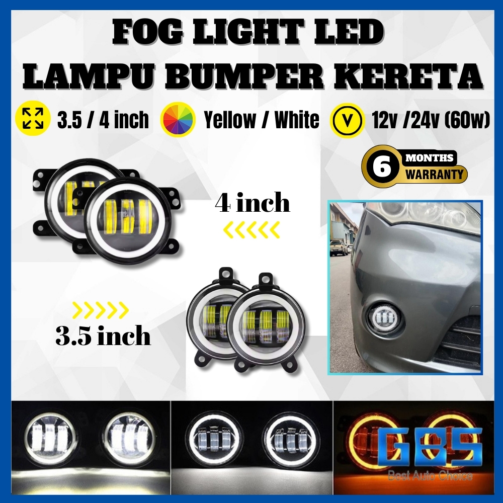 GBS CAR LED LED 4inch 3.5 inch Fog Lights 60W Yellow White 12v 24v ...