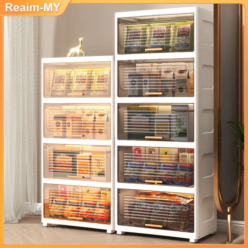 Storage Cabinet Transparent Kitchen Cabinet Almari Baju Plastik Cabinet ...