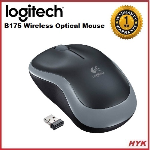 LOGITECH B175 Wireless Mouse 2.4GHz Connection, Plug & Play & 1 Year Battery Life for Desktop ...