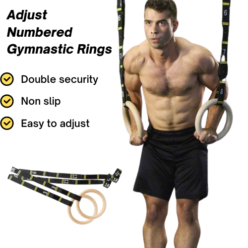 MB Kara Quick Adjust Numbered Straps for Gymnastic Rings - Bodyweight ...