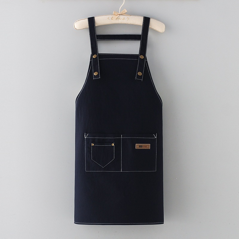Kitchen Apron Chef Apron Hitam Murah H-Type Strap Design Denim Apron ...