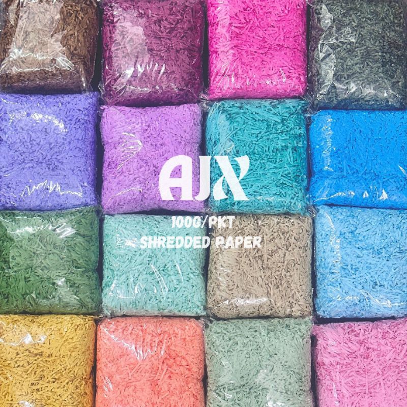 100g Colourful Shredded paper Crinkle paper Gift Filler/Kertas Koyak ...