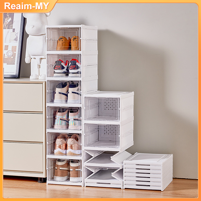 【Installation-Free!!!】 Foldable Shoe Rack Folding Shoe Cabinet Rak ...