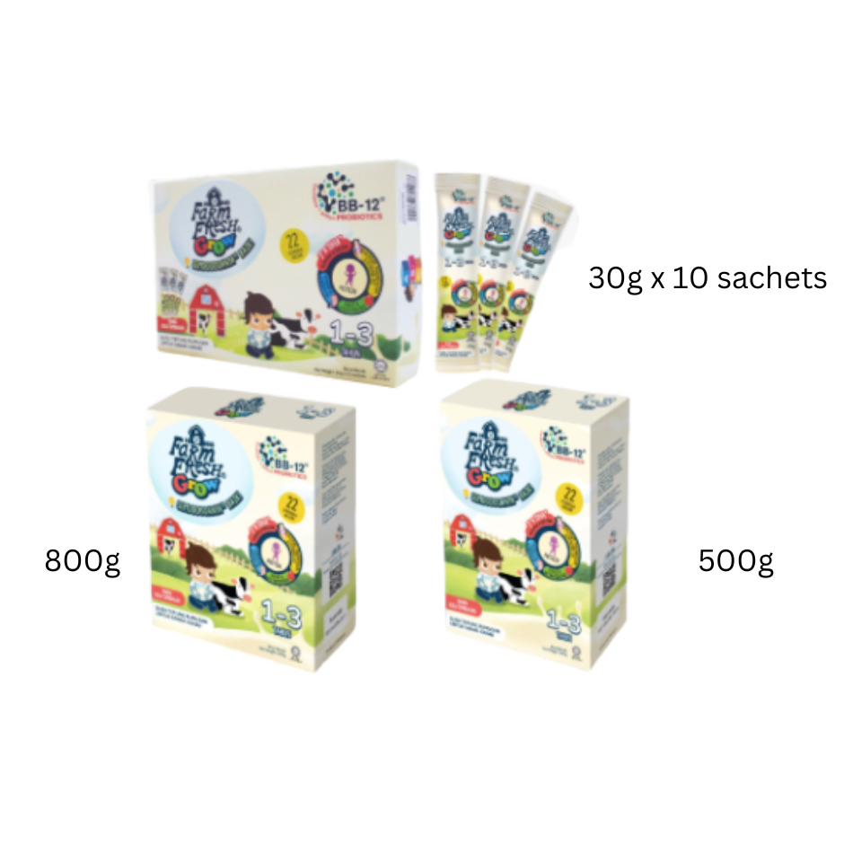 Farm Fresh Grow up Powder 1-3 Tahun 30g x 10 sachets/500g/800g | Shopee ...