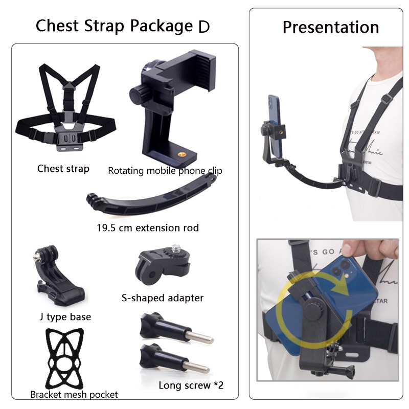 Mobile Phone Chest Strap Chest Phone Holder Harness Strap Cell Phone go ...